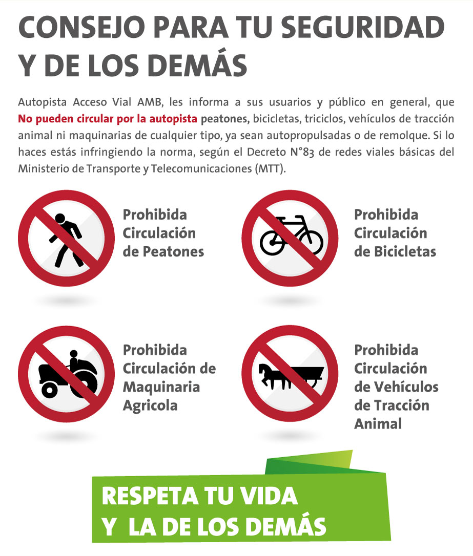 Consejos de seguridad – Acceso Vial AMB